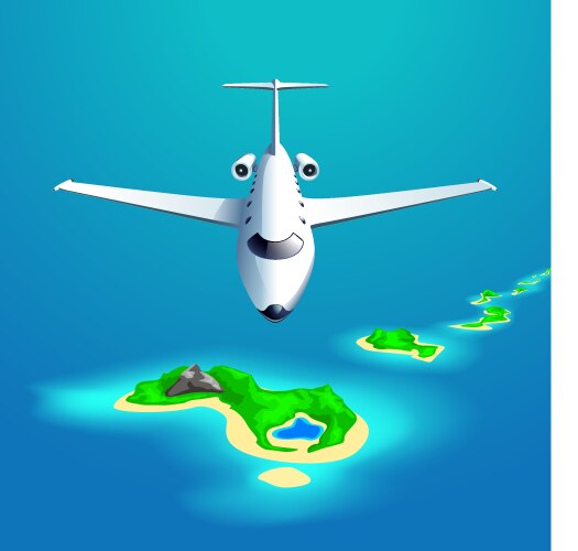 Cartoon airplane flying Royalty Free Vector Image