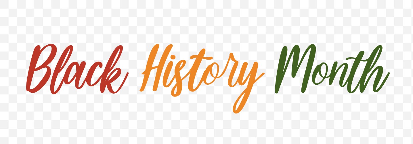 Black history month text lettering logo Royalty Free Vector