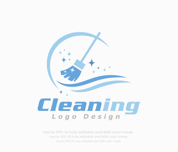 Cleaning company logo design Royalty Free Vector Image