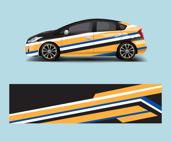 Car decal wrap design graphic abstract stripe Vector Image
