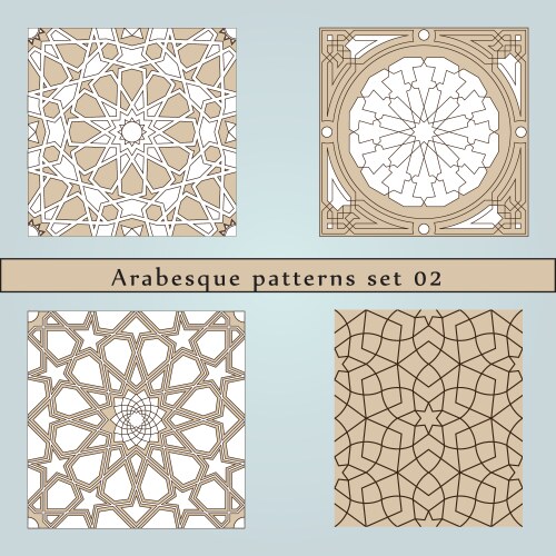 Arabic seamless borders Royalty Free Vector Image