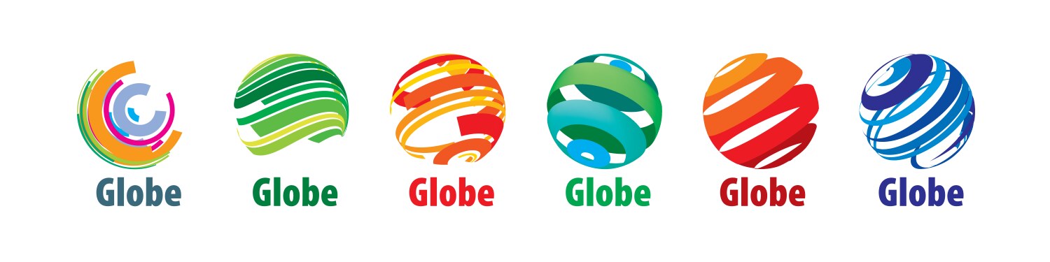 A set of abstract logos the global Royalty Free Vector Image
