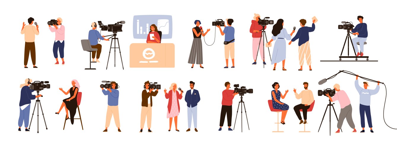 Talk show participants Royalty Free Vector Image
