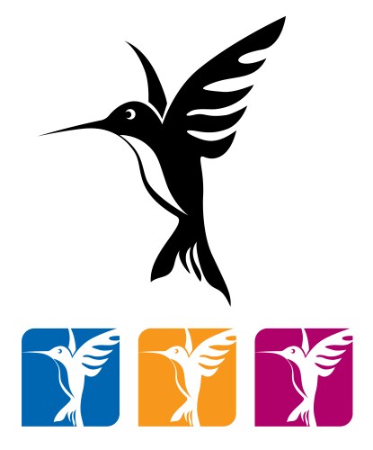 Black and White Hummingbird Vector Images (over 4,300)