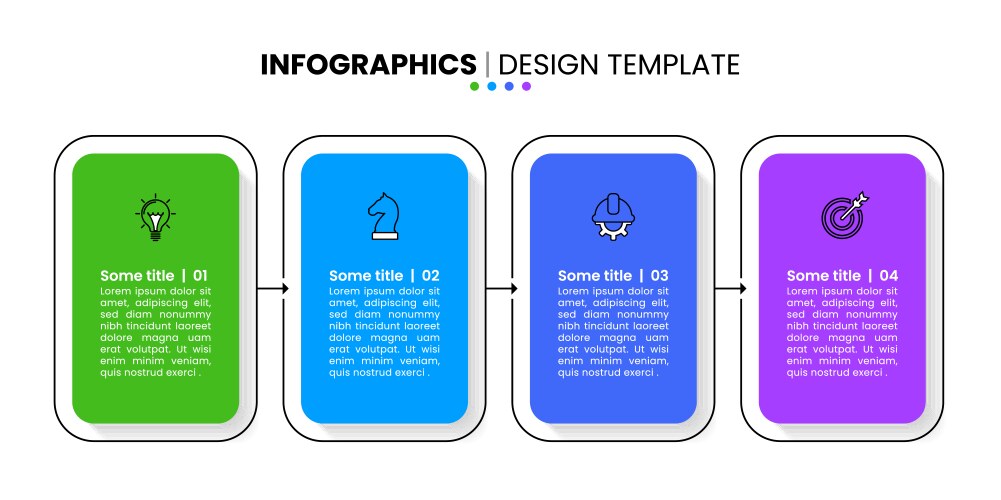 Infographic template semicircle with 4 icons Vector Image