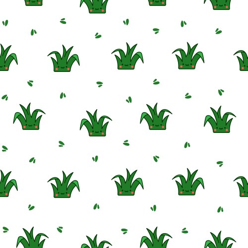 Kawaii natural lawn grass seamless pattern Vector Image