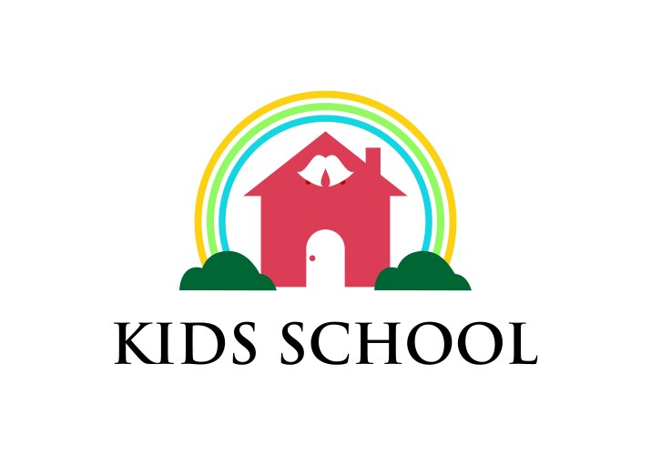 Kids school logo Royalty Free Vector Image - VectorStock