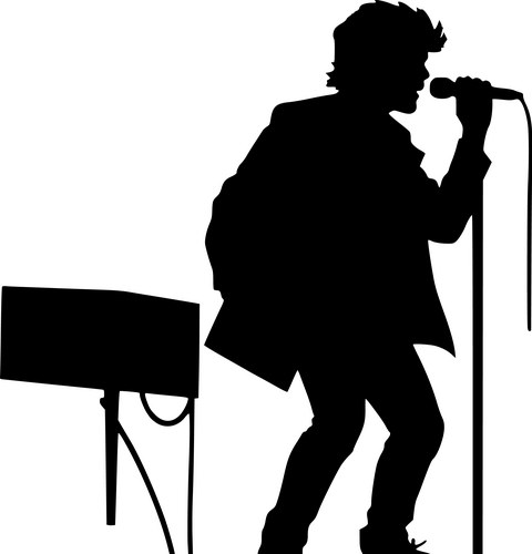 Male Singer with Microphone - Live Performance – Royalty-Free Vector ...