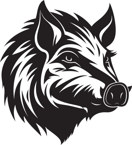 Rampant roar wild boar emblematic graphics Vector Image