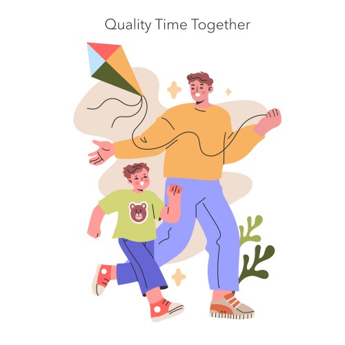 Family time multitasking parent Royalty Free Vector Image