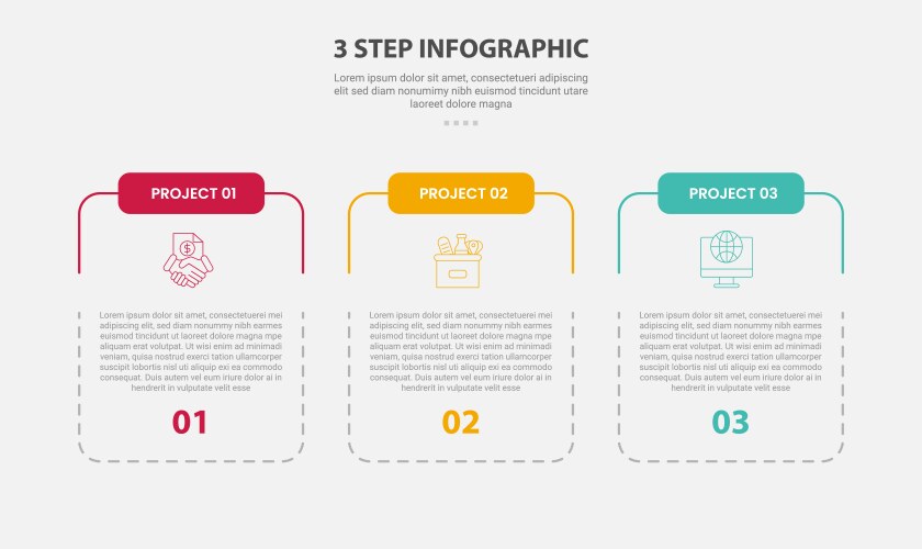 5 points template infographic outline style Vector Image