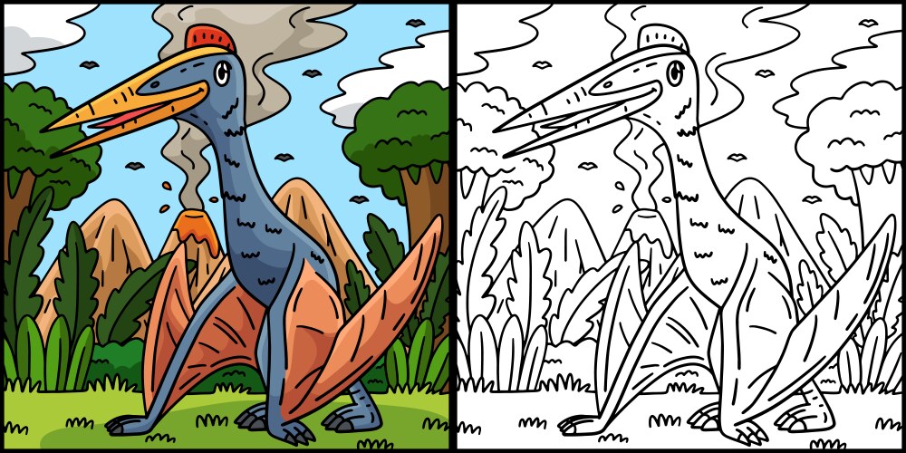 Dinosaur edmontosaurus coloring page Royalty Free Vector