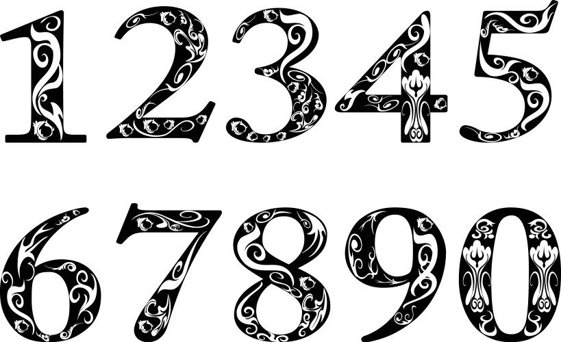 Vintage numbers set Royalty Free Vector Image - VectorStock