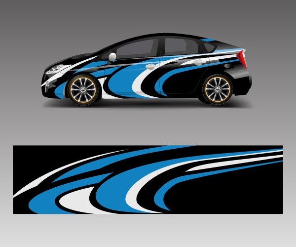 Car decal wrap design graphic abstract stripe Vector Image
