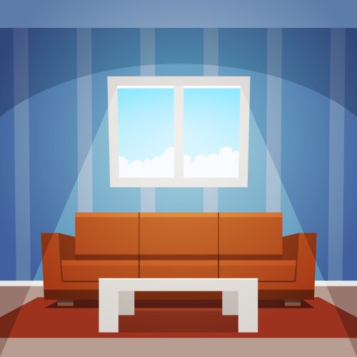 Cartoon wooden window home interior Royalty Free Vector
