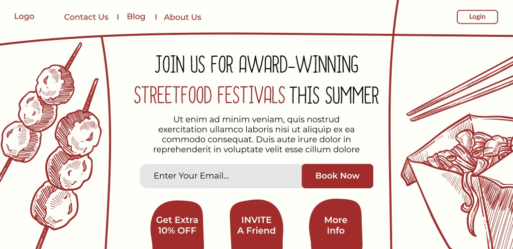 Flyer or invitation template for summer street Vector Image