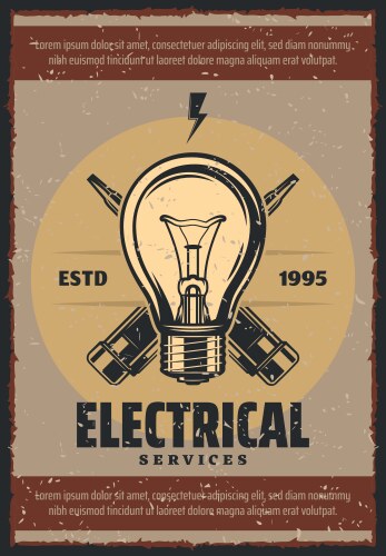 Electrician engineering poster Royalty Free Vector Image