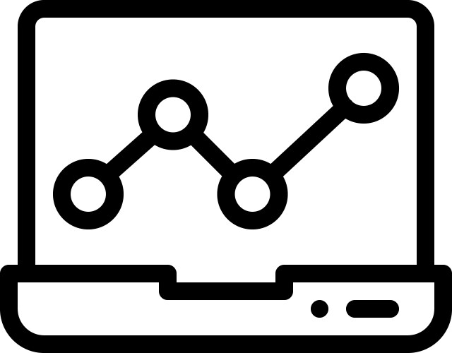 Analytics icon thin linear style design isolated Vector Image