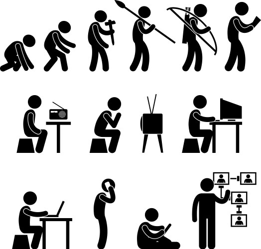 Biology human evolution stages evolutionary Vector Image