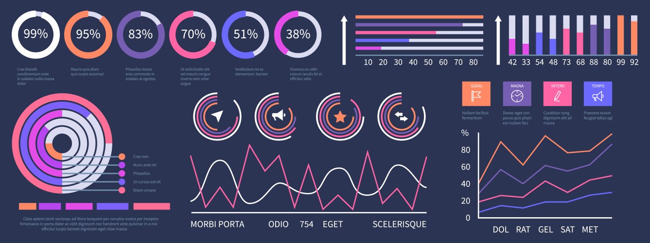 Infographics elements statistics chart option Vector Image