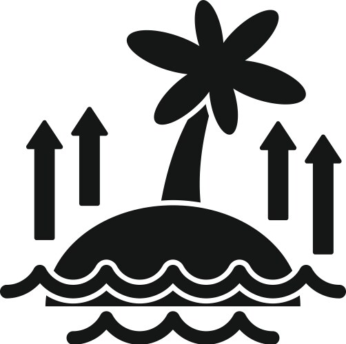 Global planet sea level rise icon simple Vector Image