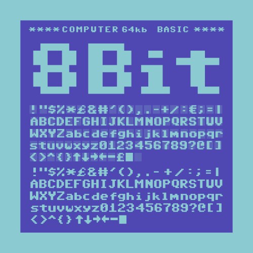 8 bit font Royalty Free Vector Image - VectorStock