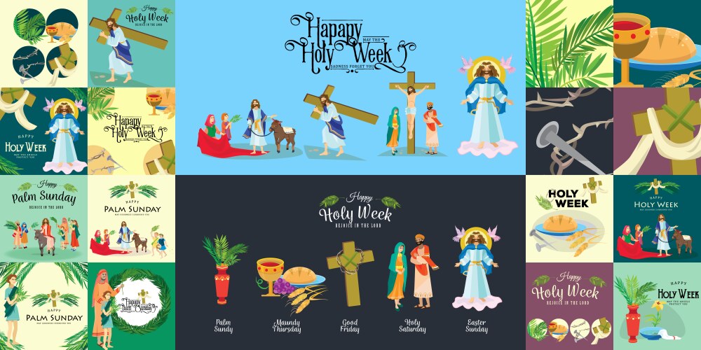 Holy week last supper of jesus christ thursday Vector Image