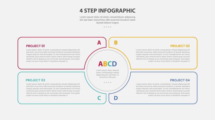 4 points template infographic outline style Vector Image