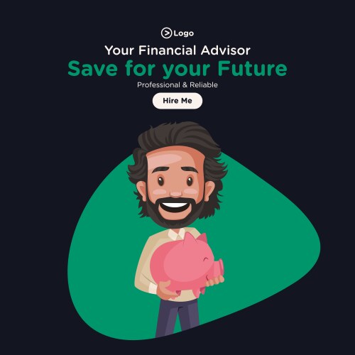 Banner design of your financial advisor Royalty Free Vector