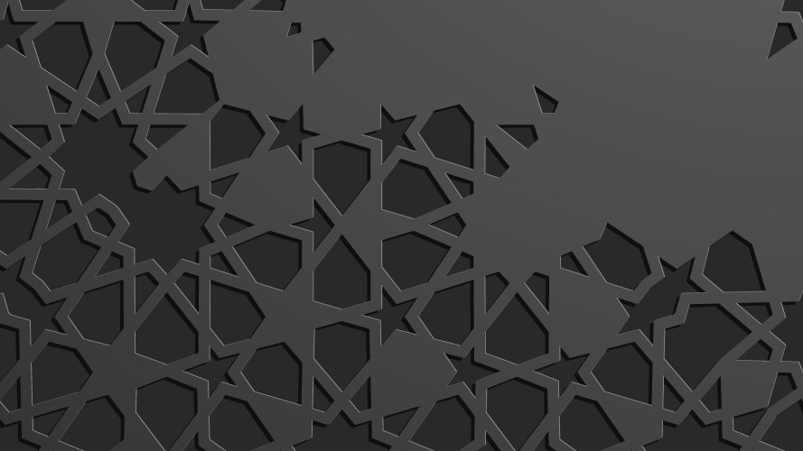 Black islamic pattern geometric background Vector Image