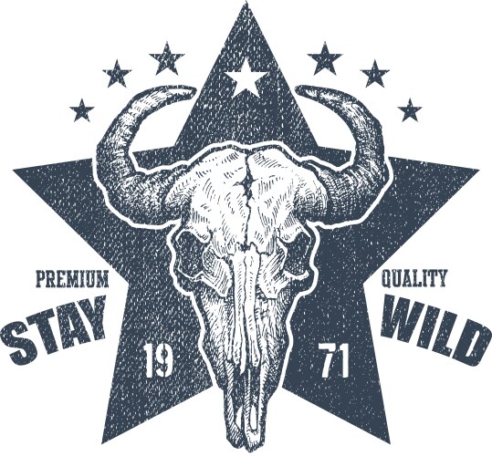 Buffalo skull sketch Royalty Free Vector Image