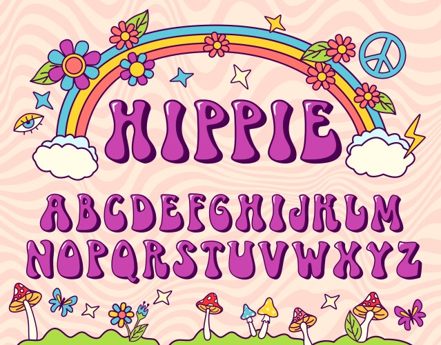 Kawaii font cute alphabet letters with adorable Vector Image
