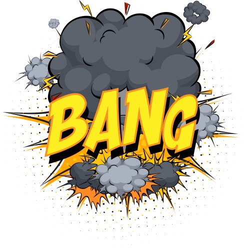 Bang word in comic style halftone color splash Vector Image