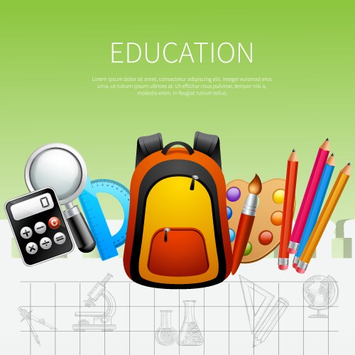 School realistic frame Royalty Free Vector Image
