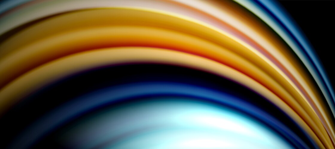 Rainbow color wave lines on black techno Vector Image