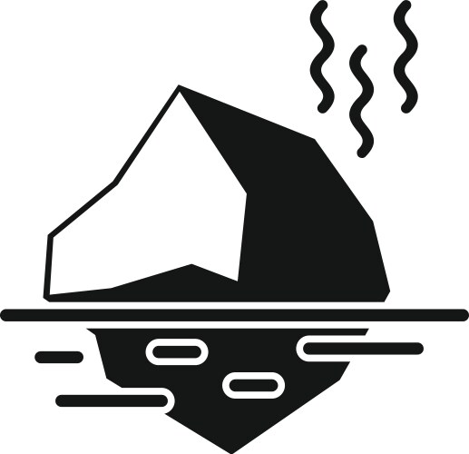 Sea level rise icons set simple water Royalty Free Vector