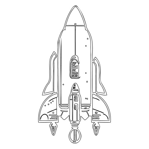 Space shuttle outline sketch Royalty Free Vector Image