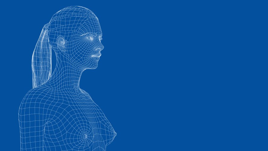 Wireframe portrait a young beautiful girl Vector Image