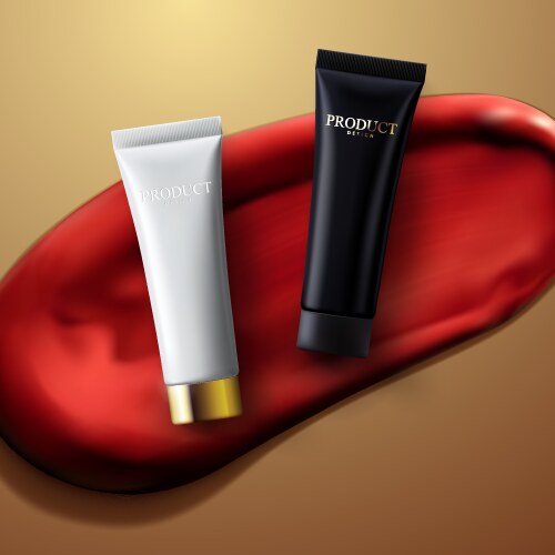 Skin care or beauty gold plated packaging Vector Image