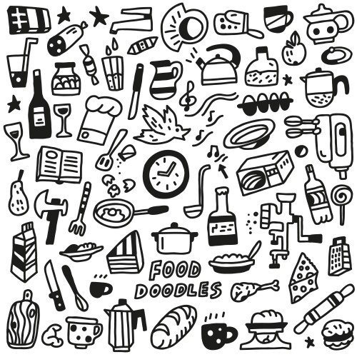 Food doodle Royalty Free Vector Image - VectorStock