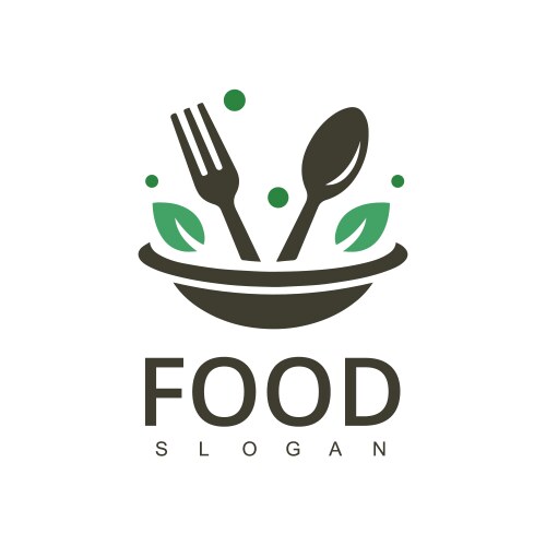 Food logo icon and label for design menu Vector Image
