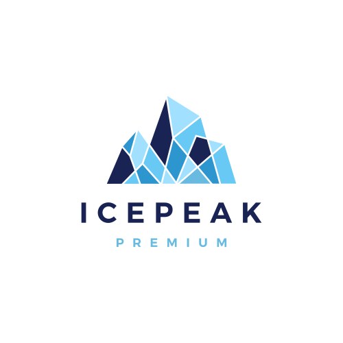 Ice peak mount geometric outline logo icon Vector Image