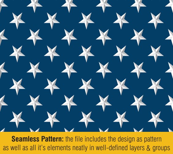 American flag stars - seamless pattern non Vector Image