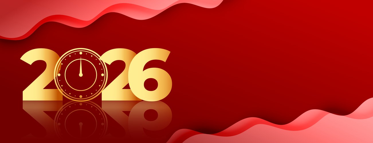 2026 New Year Clock Wallpaper – Royalty-Free Vector | VectorStock