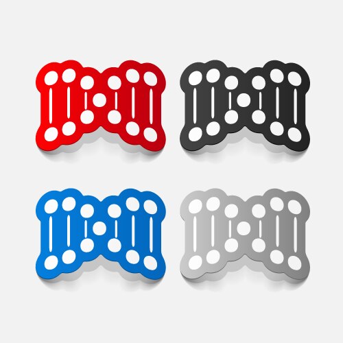 Paper sticker molecule and dna set for biology Vector Image