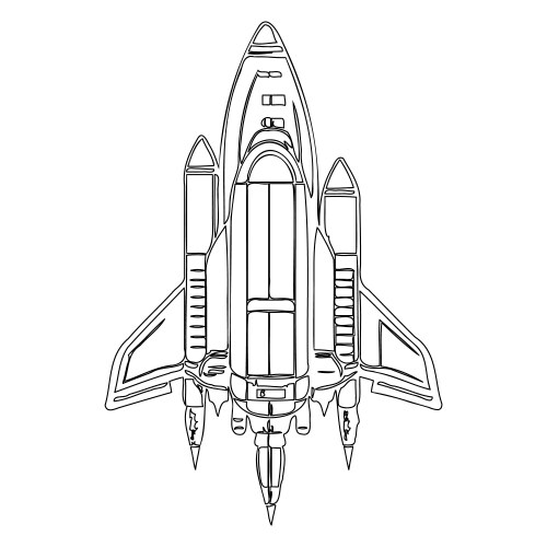 Space shuttle outline sketch Royalty Free Vector Image