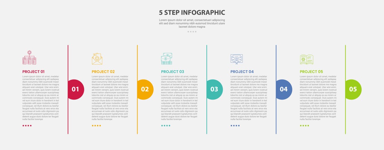 5 points template infographic outline style Vector Image