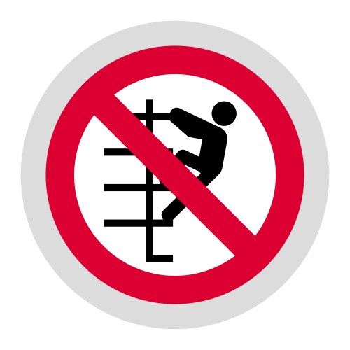 Do not use ladder no ladders prohibition sign Vector Image