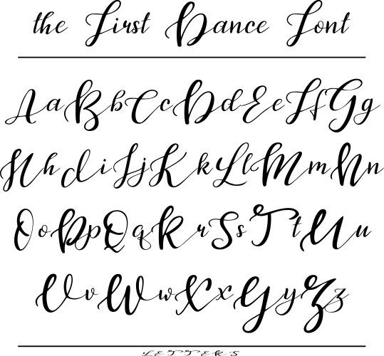 Calligraphy handwritten alphabet Royalty Free Vector Image