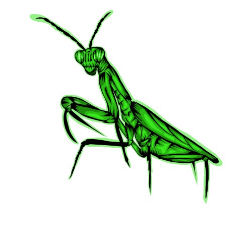 Praying mantis cartoon Royalty Free Vector Image